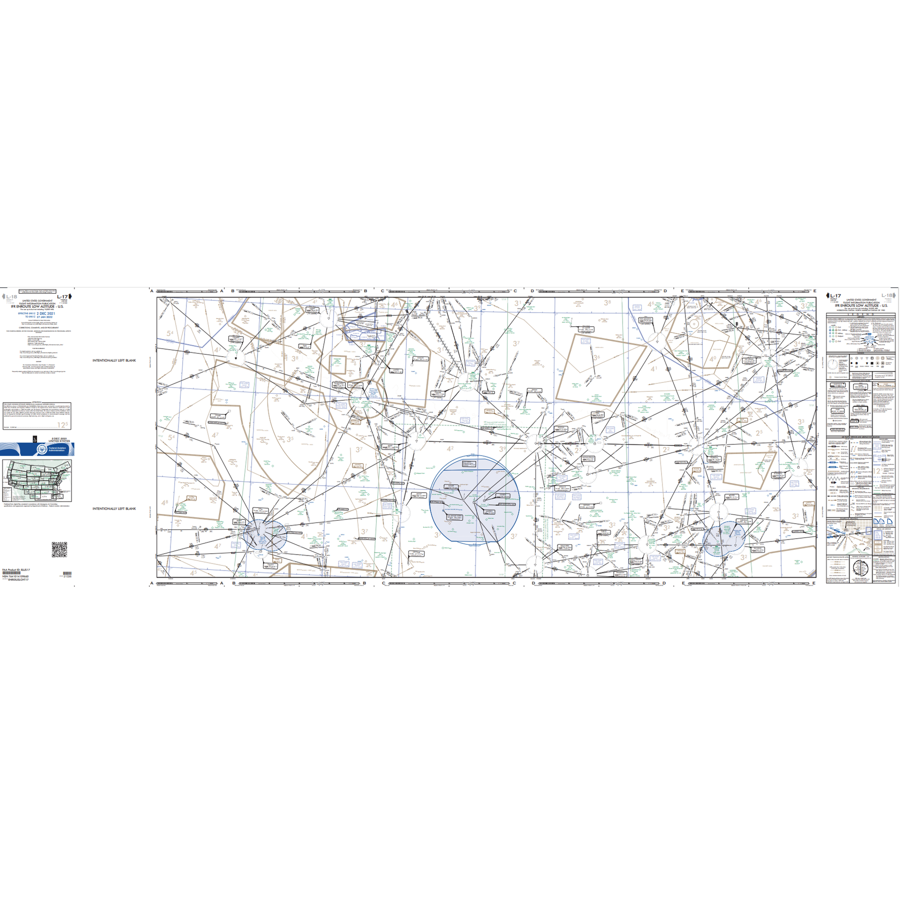 FAA Chart: Enroute IFR Low Altitude Chart US (L-Charts) - L17/18 - Sel ...